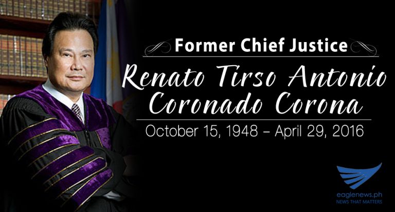 Former Chief Justice Renato Corona passes away