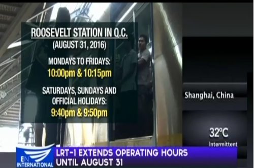 LRT-1 extends operating hours until Aug. 31