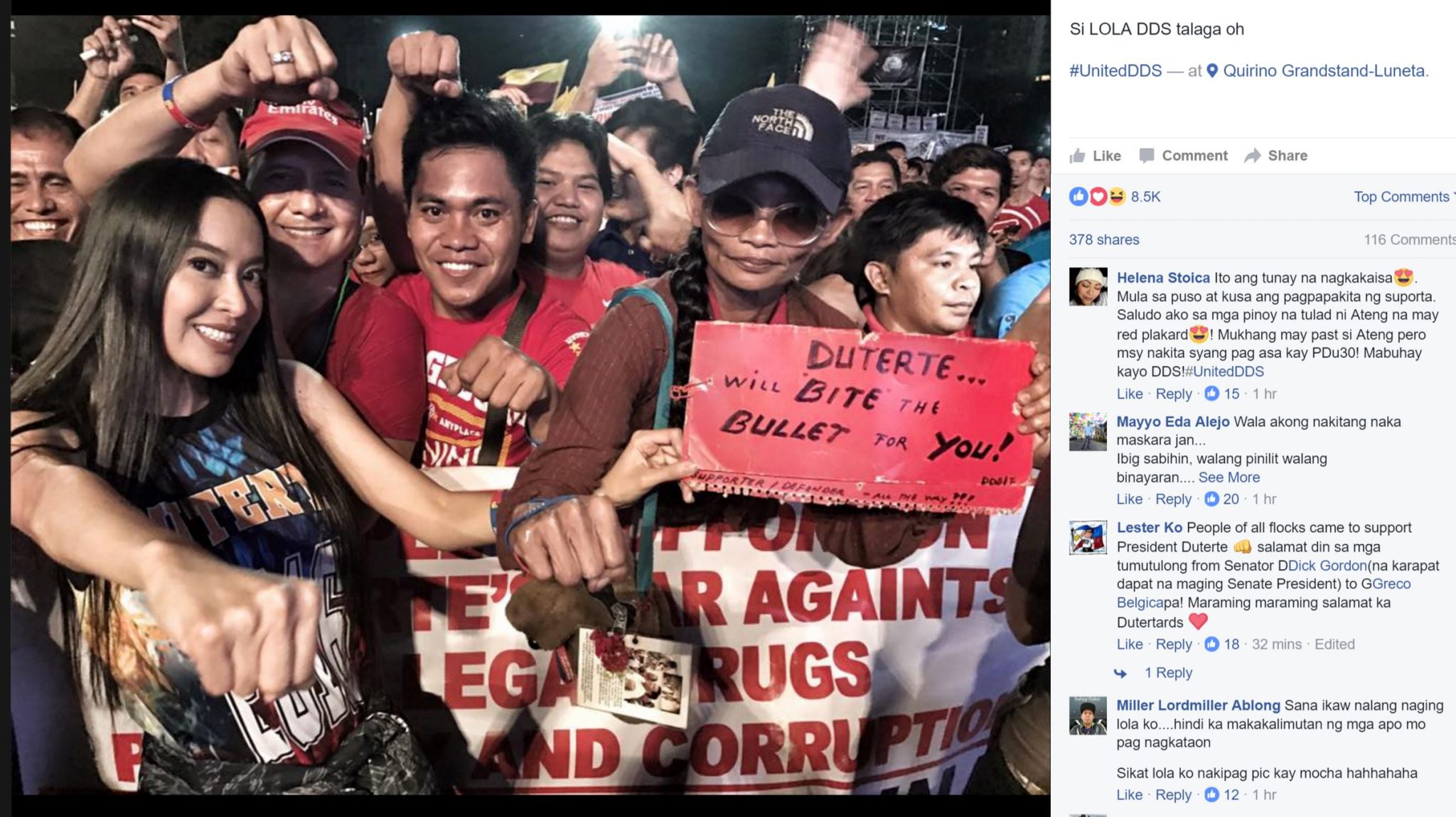 Crowd at pro-Duterte "People's Rally" swell, as EDSA gathering folds up ...