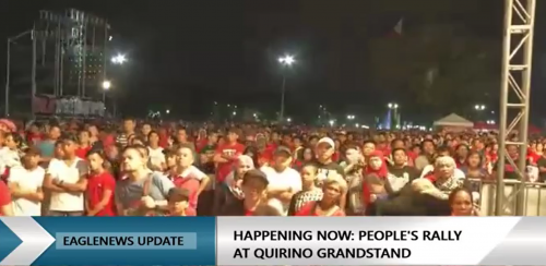 Crowd at pro-Duterte "People's Rally" swell, as EDSA gathering folds up ...