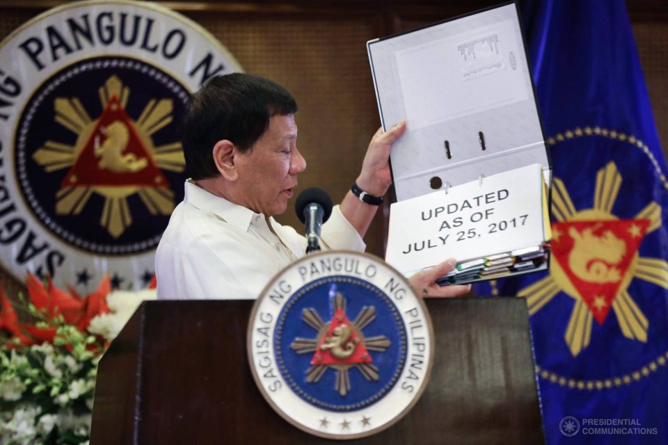 News in photo: President Rodrigo Duterte presents his updated narco ...