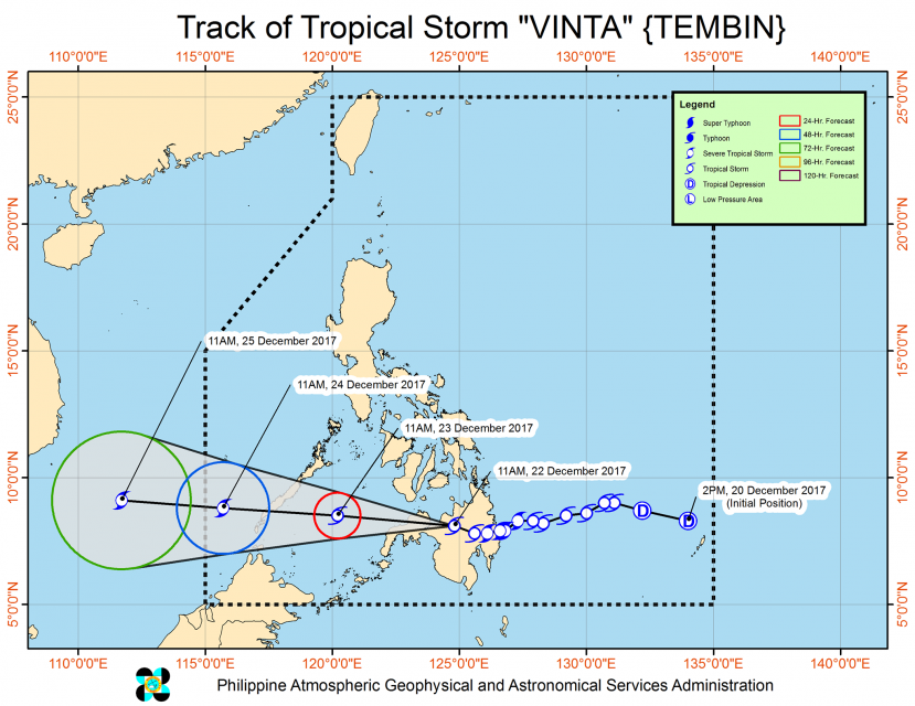 "Vinta" weakens as it approaches the Misamis Occidental-Zamboanga del ...