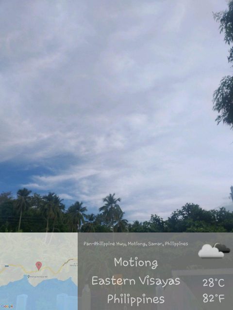 Weather in photo: Cloudy skies in Motiong, Samar as of 7 a.m., May 13, 2020