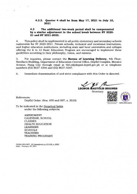 DepEd extends school year for basic education to July 10, 2021