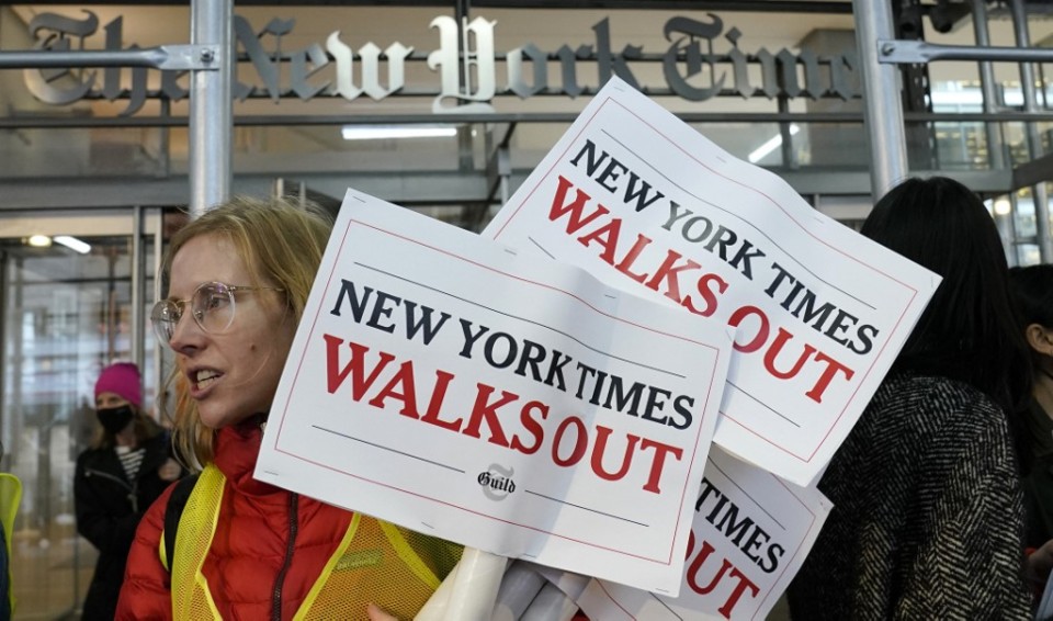 New York Times workers stage first strike in 40 years
