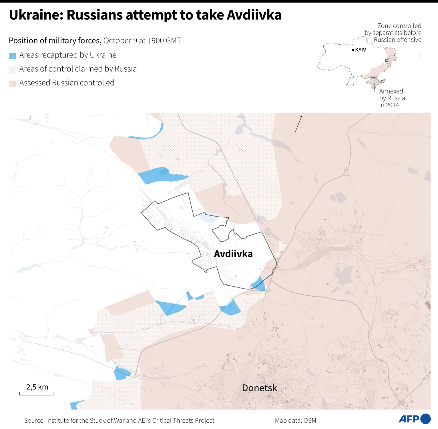 Russian forces close in on east Ukraine's Avdiivka