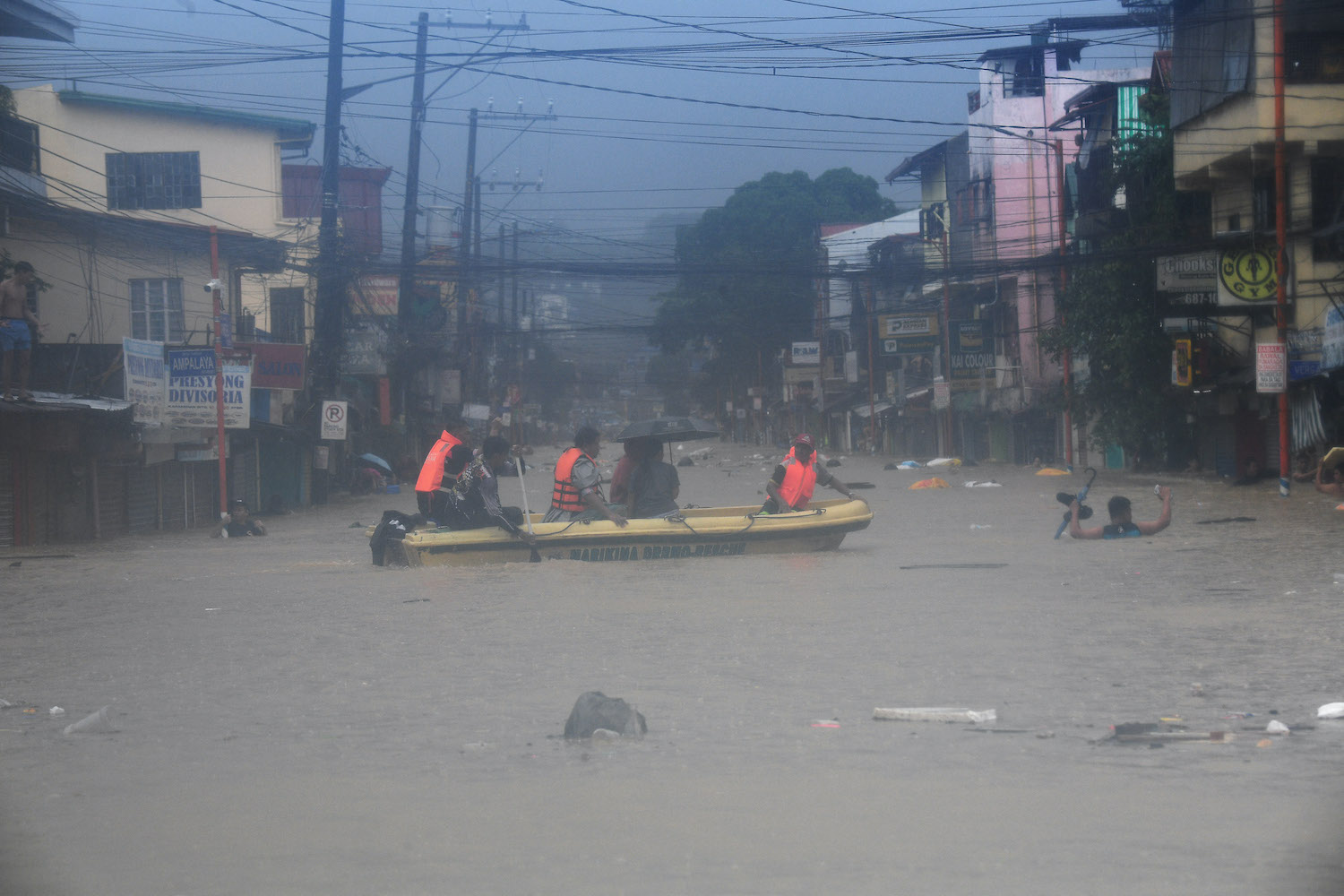 Streets turned into rivers as Typhoon Gaemi hits Philippines